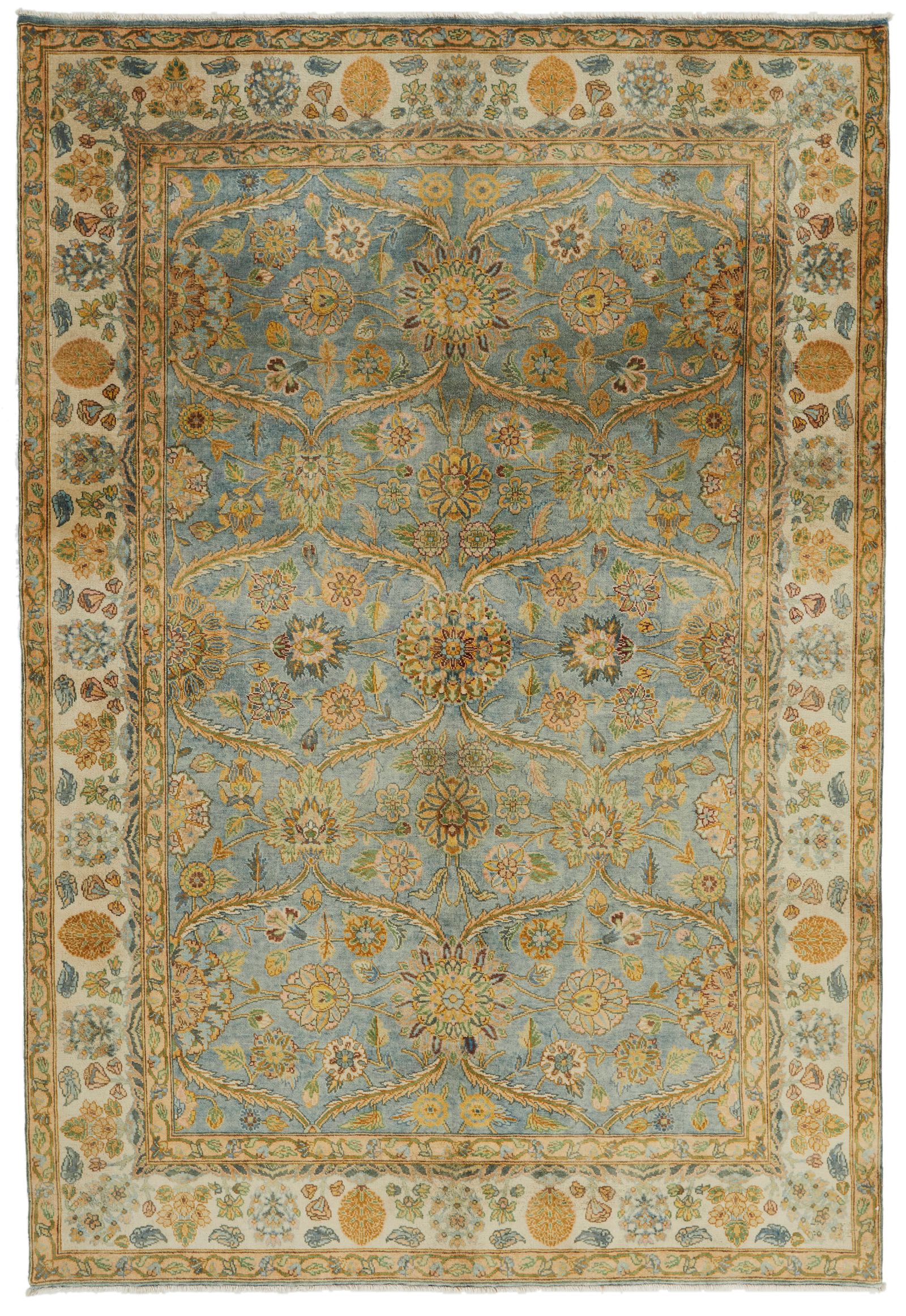 Green Farahan Rug #17544 • 6′0″ x 8′10″ • Wool on Cotton • Hasan's Rugs