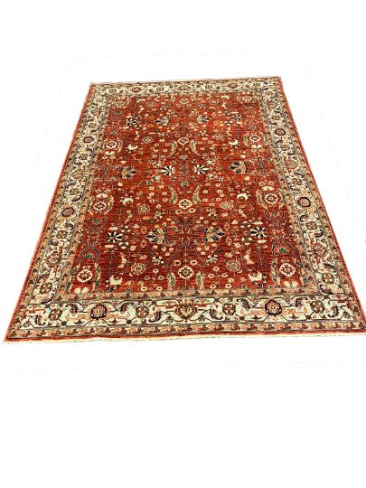 Rust FARYAB Rug #9381 • 5′11″ x 8′10″ • 100% Wool • Hasan's Rugs