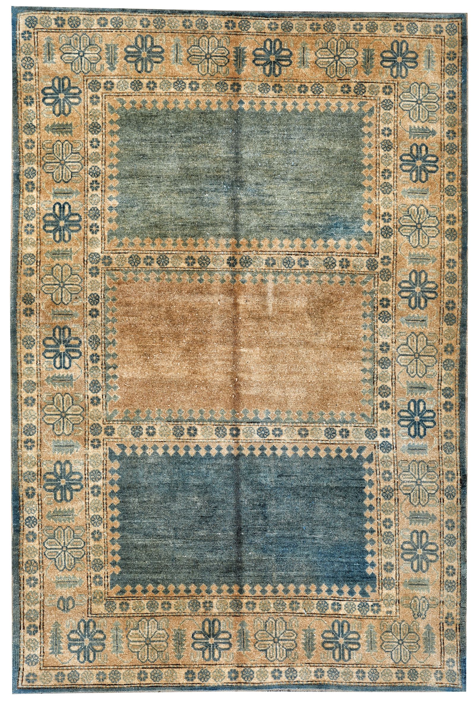 Light Blue Caucasian Rug #7731 • 4′6″ x 6′9″ • 100% Wool • Hasan's Rugs