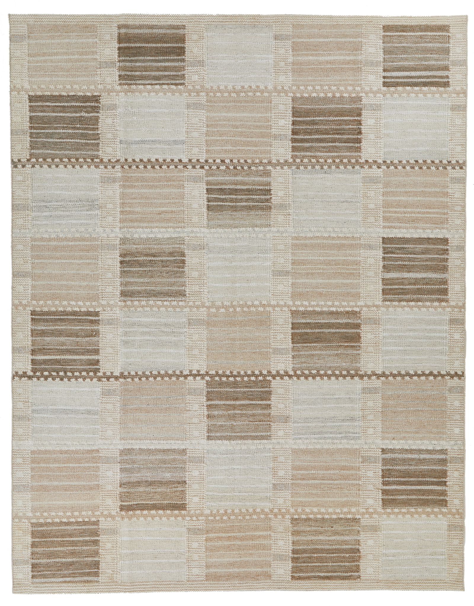 beige Modern Rug #22441 • 8′0″ x 10′0″ • Wool on Silk • Hasan's Rugs