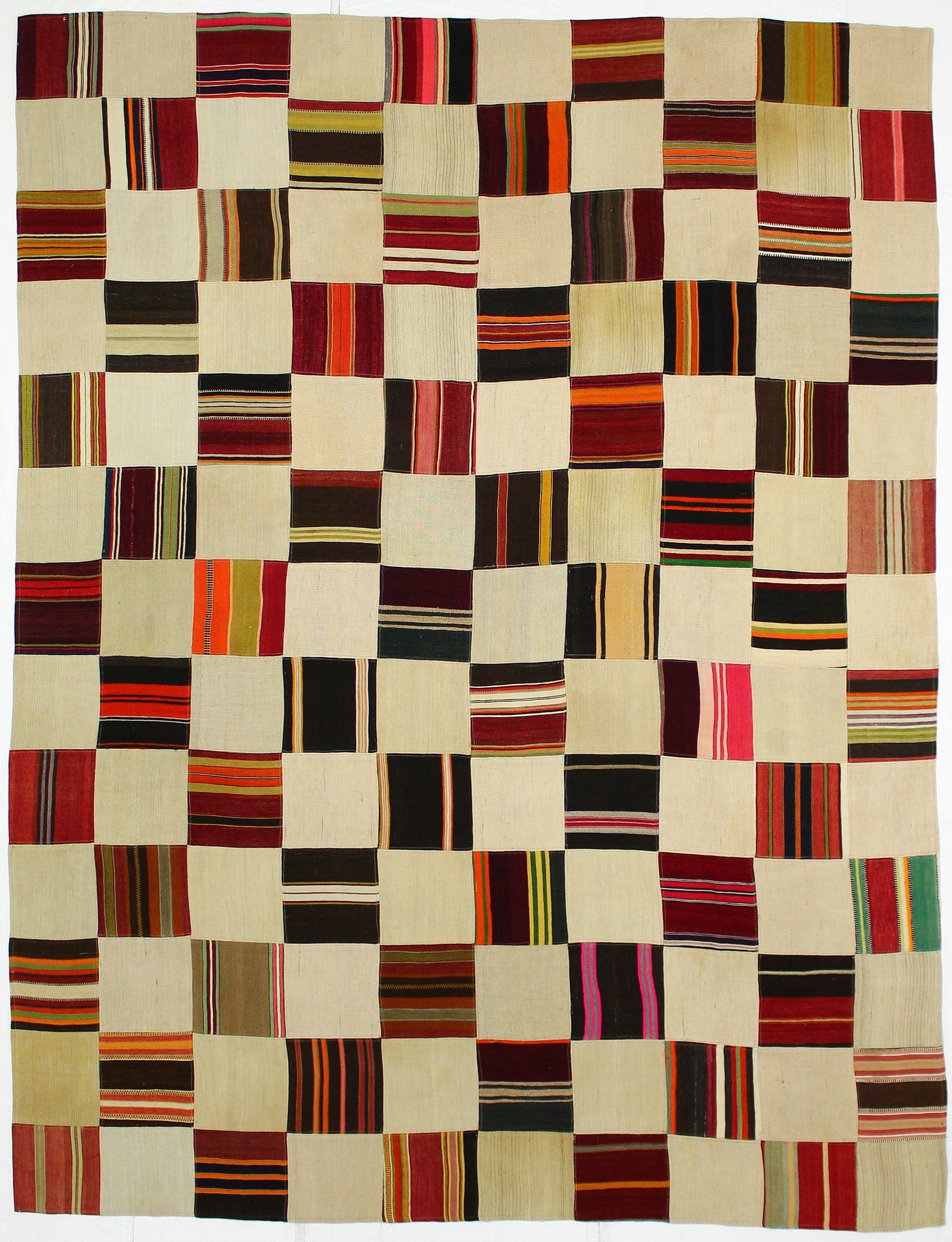 Multicolor Patchwork Rug #11438 • 8′0″ x 10′6″ • 100% Wool • Hasan's Rugs